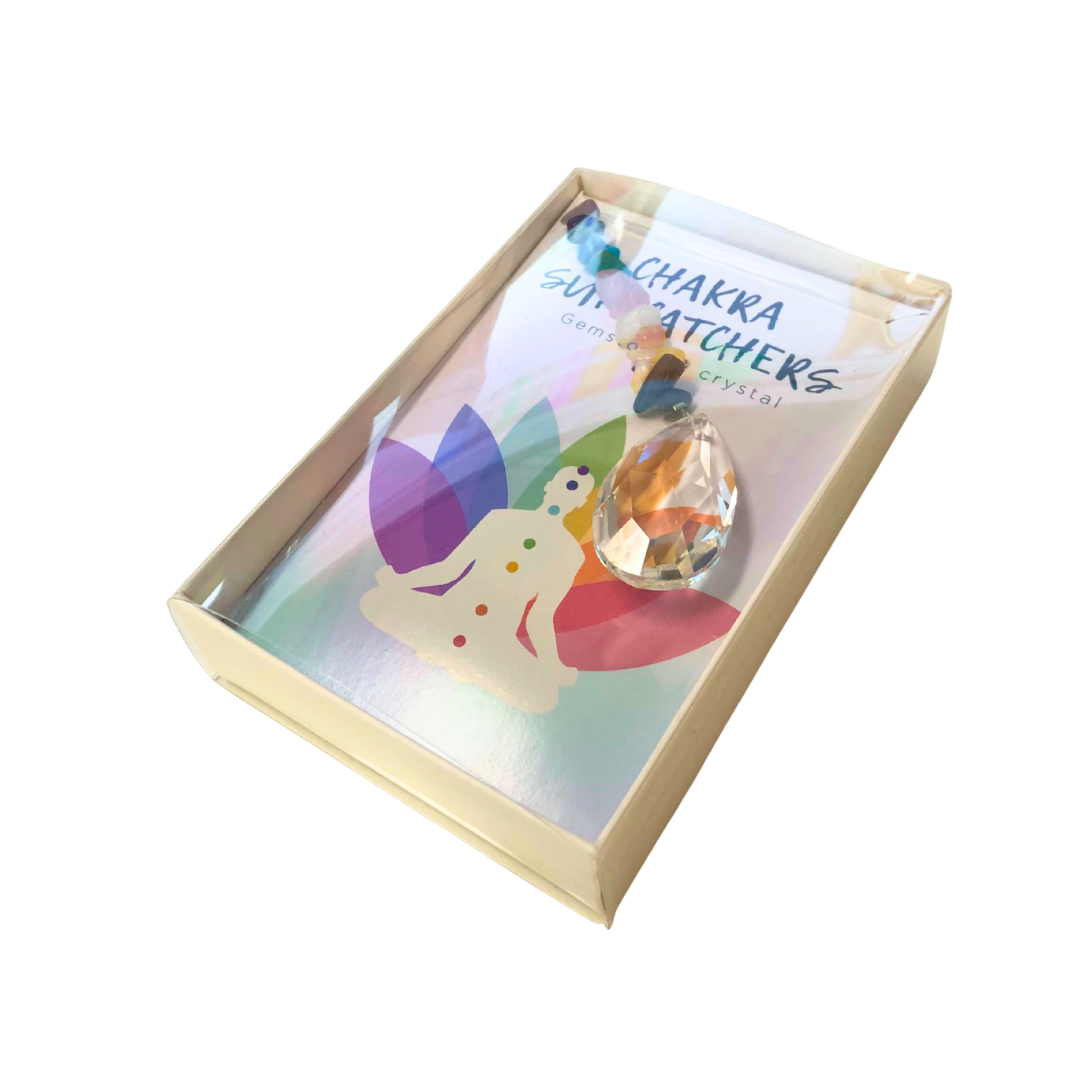 Chakra Gemstone & Crystal Sun Catcher DISPLAY BOX of 18 - Saltco