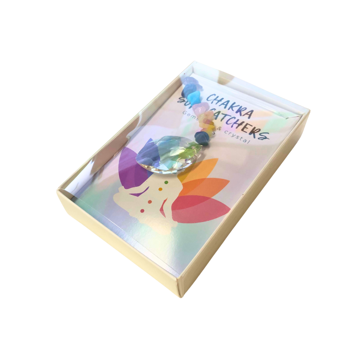 Chakra Gemstone & Crystal Sun Catcher DISPLAY BOX of 18 - Saltco